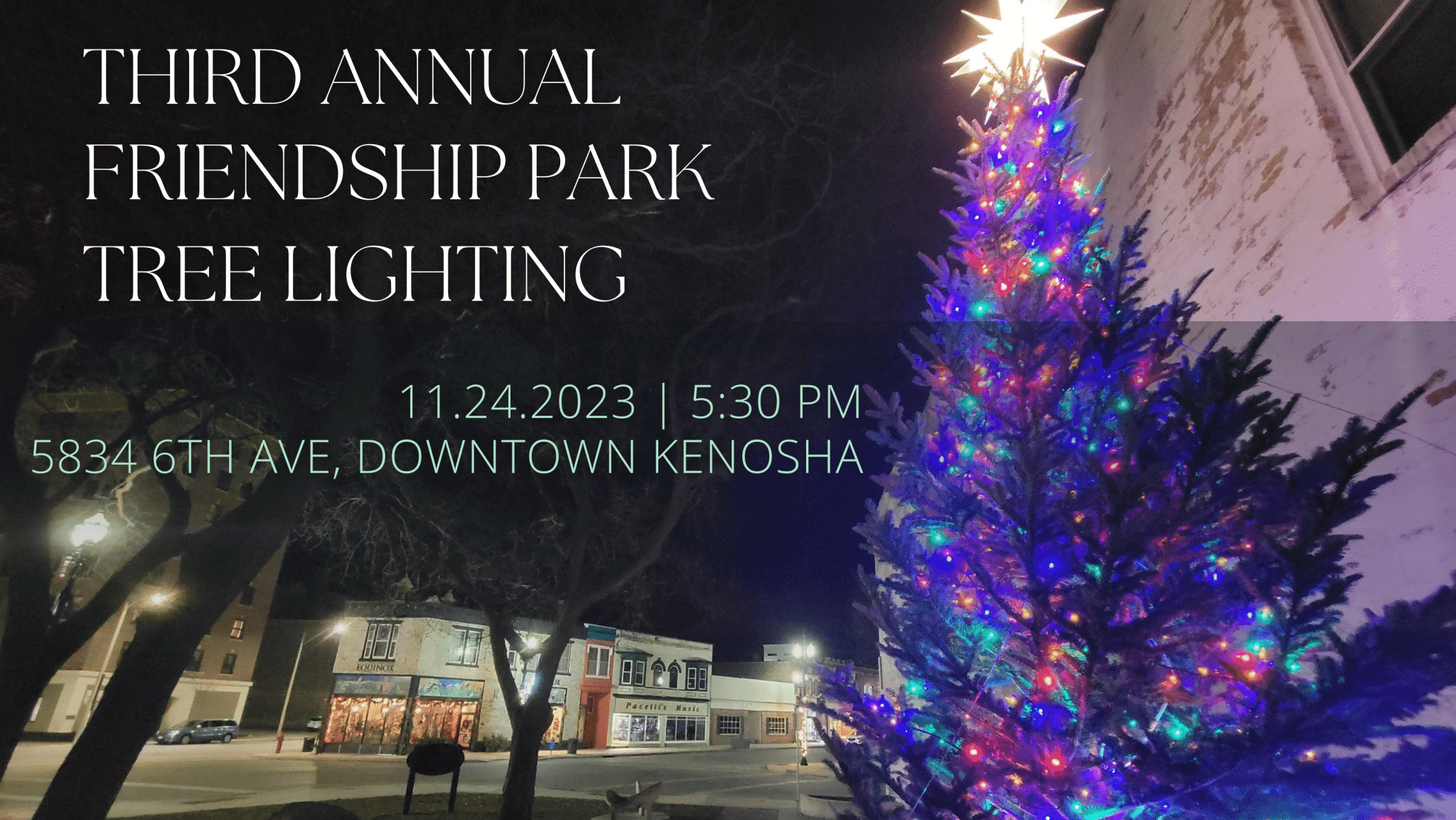 Friendship Park Tree Lighting Ceremony | Go Downtown Kenosha